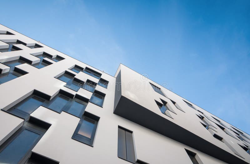 Wall of Modern Building with Many Windows. Stock Photo - Image of ...