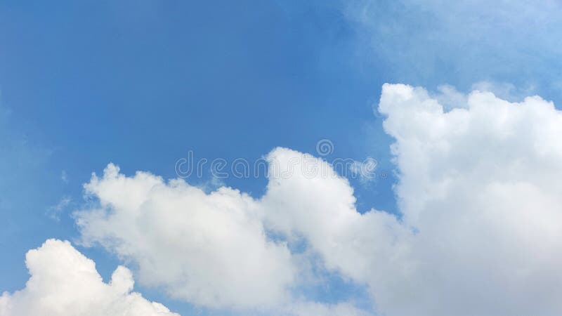 Clear Blue Sky Background with White Clouds Horizontal Right Side Stock ...