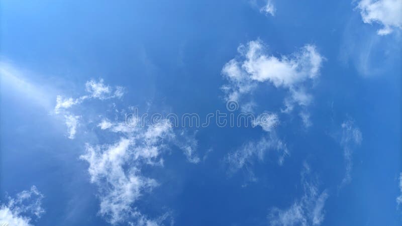 Clear Blue Sky with Beautiful Cloud Display. Stock Image - Image of ...
