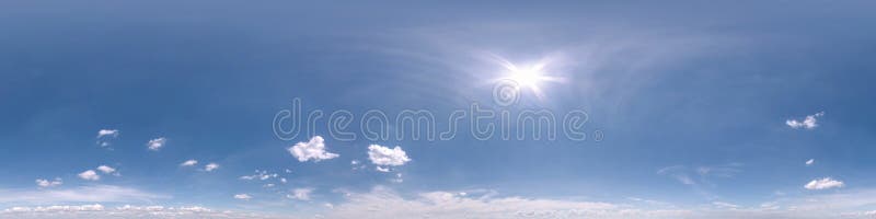 Clear Blue Sky with Beautiful Clouds. Seamless Hdri Panorama 360 ...