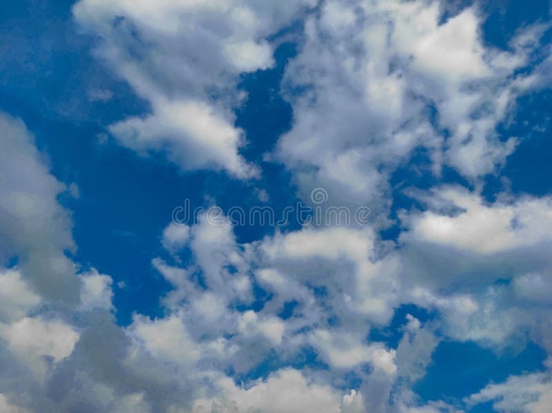 Clear Blue Sky with Beautiful White Clouds Stock Photo - Image of white ...