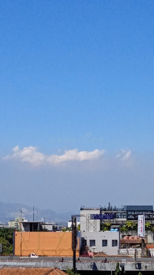 Clear Blue Sky in the City of Bandung, Indonesia Stock Image - Image of ...