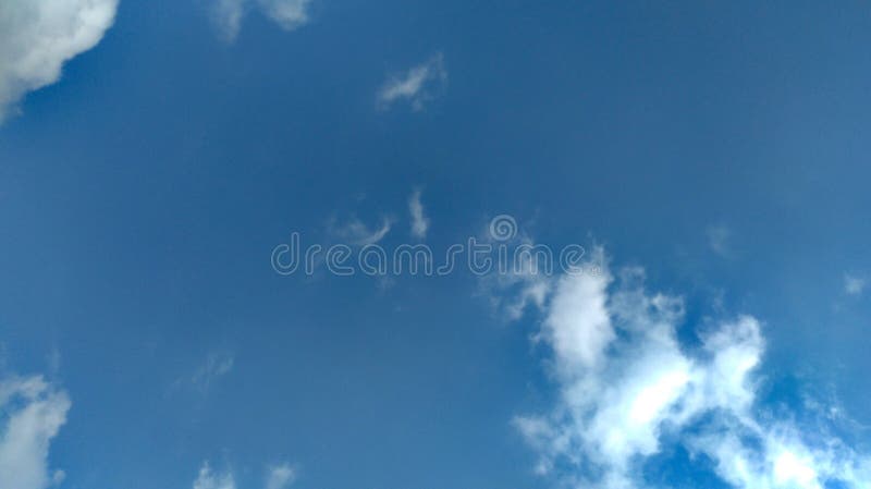Clear Blue Shiny Sky with Clouds Background Stock Image - Image of ...