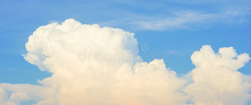 Clear Blue Sky and Clouds Background Texture Banner Stock Photo - Image ...