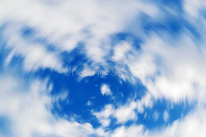 Clear Blue Sky with Clouds Shot with Twisting Effect Stock Photo ...