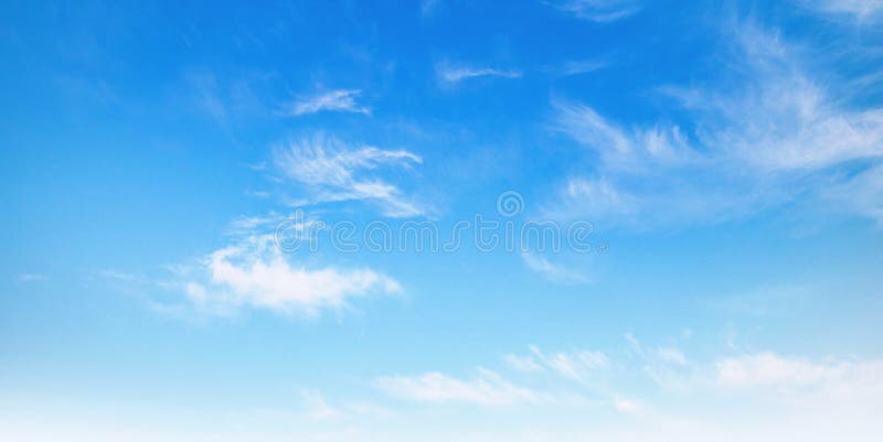 Clear Blue Sky with a Few Clouds Stock Photo - Image of sunshine, clear ...