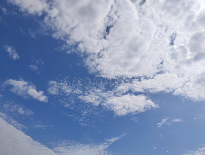 Clear Blue Sky with a Few Clouds. the Sky is Very Bright and the Clouds ...