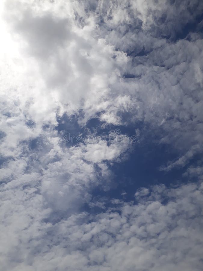 A Clear Blue Sky Filled with Clouds Stock Image - Image of filled, line ...