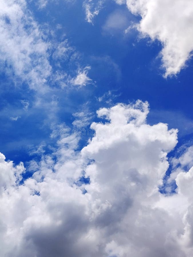 Clear Blue Sky with Floating Clouds during the Day Stock Image - Image ...
