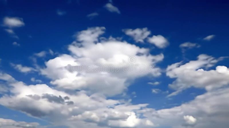 Clear Blue Sky with Fluffy Clouds: a Perfect Day, Slow Clouds Move Blue ...