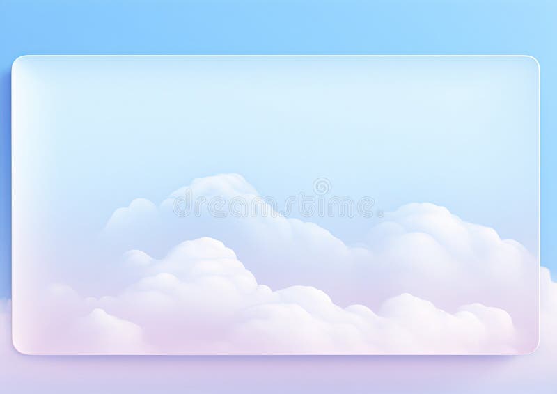 A Clear Blue Sky with Fluffy White Clouds Framed within a Square Frame ...