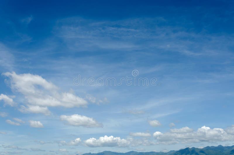 Clear Blue Sky and Mountain View Stock Photo - Image of germination ...
