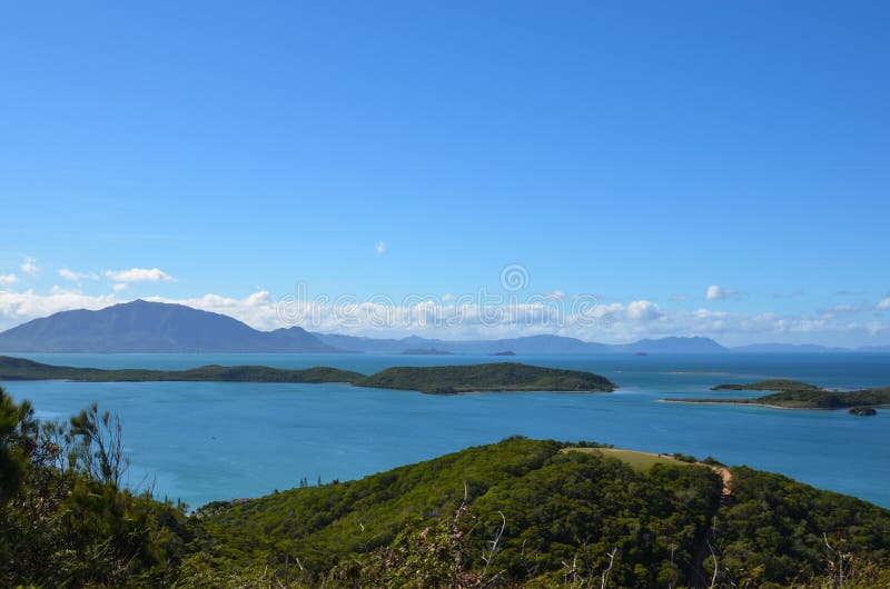 Clear Blue Sky Over Pacific Islands Stock Image - Image of sand, resort ...
