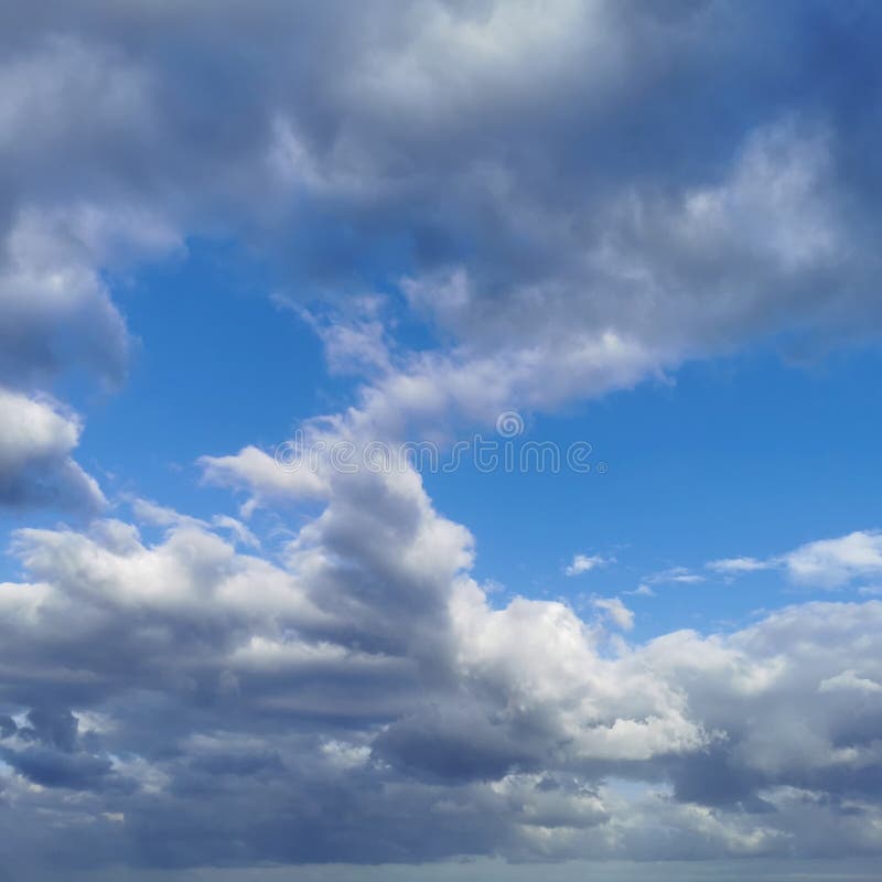 Clear Blue Sky with Rain Clouds Stock Image - Image of fall, light ...
