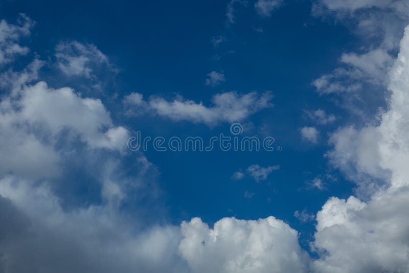 Clear Blue Sky, Realistic Sky with Clouds Stock Image - Image of fluffy ...