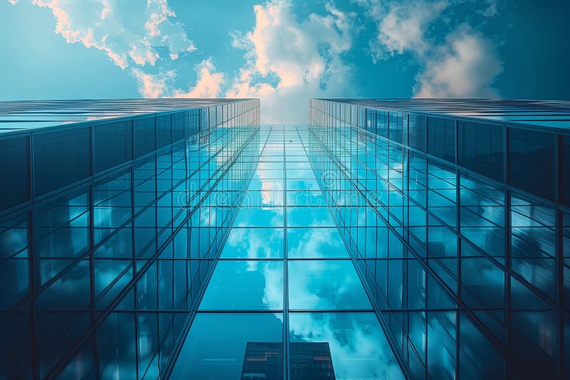 Sky Reflection on Modern Glass Building Stock Image - Image of ...