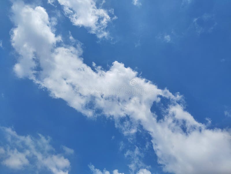 Clear Blue Sky with Scattered Clouds Background Stock Image - Image of ...