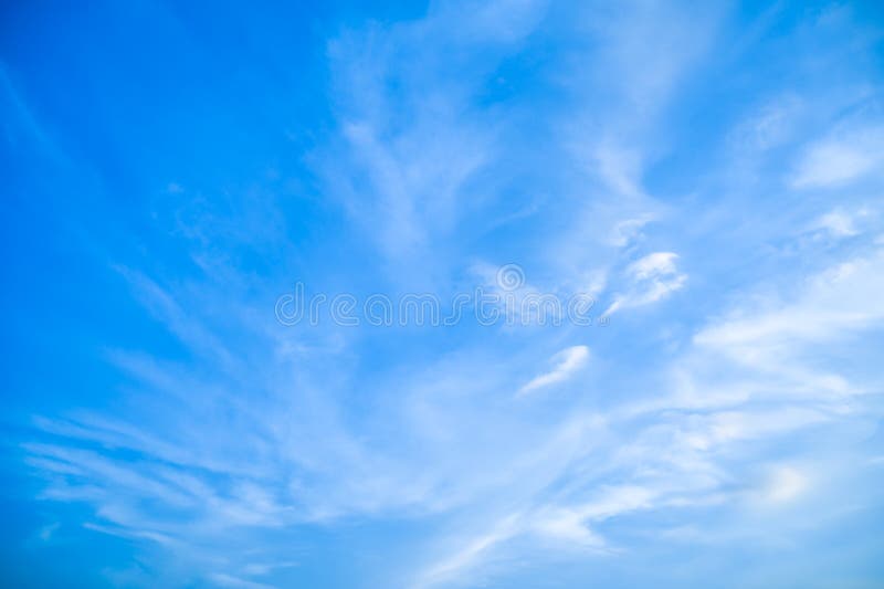 Blue Sky with Tiny Clouds. Nature Environment Concept Stock Image ...
