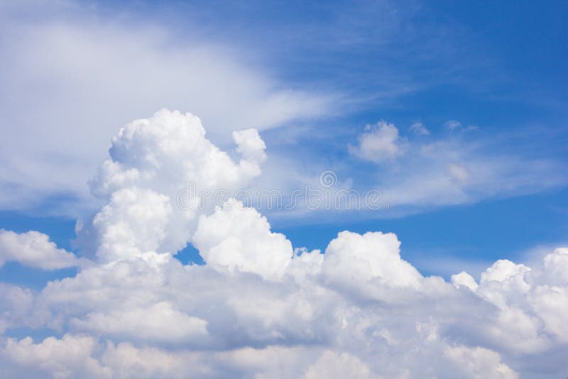 Clear Blue Sky with White Cloud in Daytime, Space for Text on ...