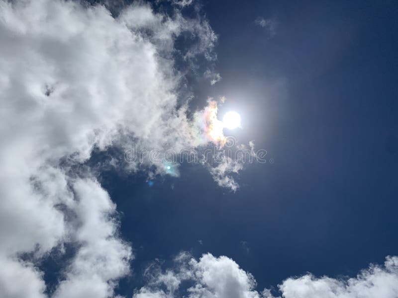 Clear Blue Sky with White Cloud in the Morning Good Weather Day Stock ...