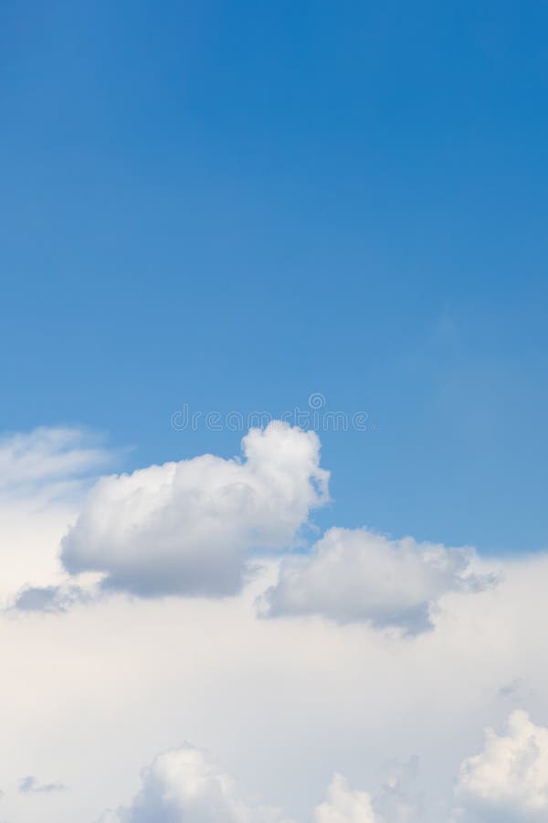 Clear Blue Sky and White Clouds. Half of the Blue Sky, Half White Cloud ...
