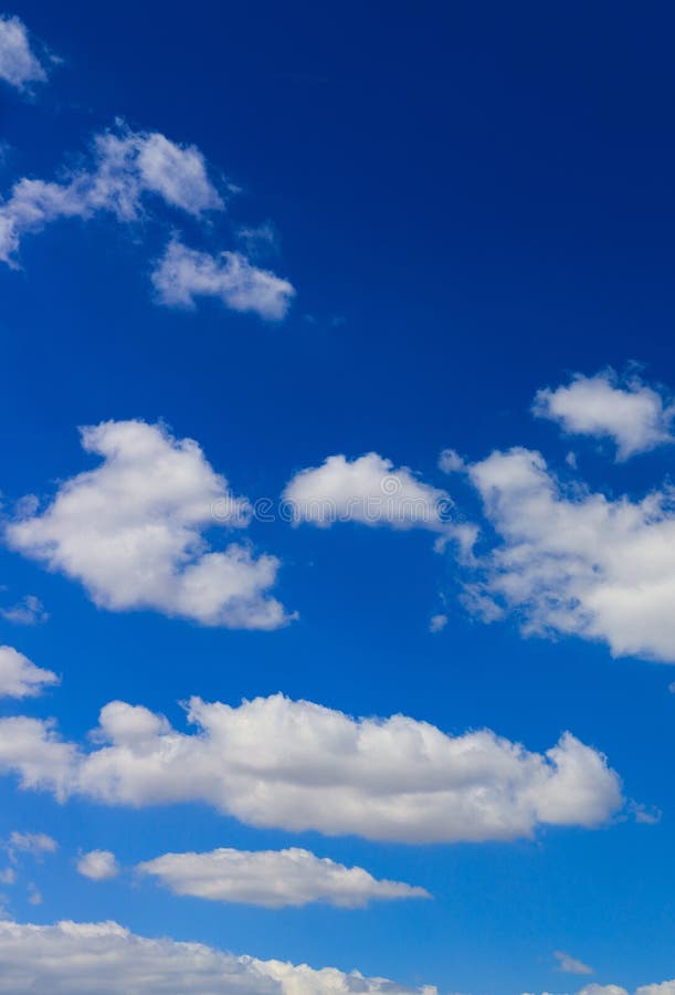 Clear Blue Sky, White Clouds, Sunny Spring Day Stock Photo - Image of ...