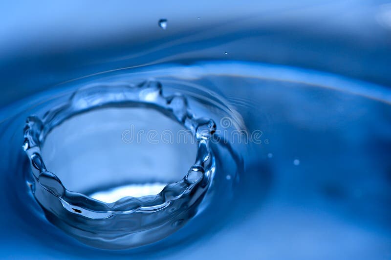 Clear Blue Water Drop Splash Macro Stock Photo - Image of abstract ...