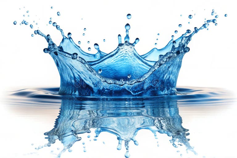 Blue Water Splash Isolated on White Background Stock Illustration ...