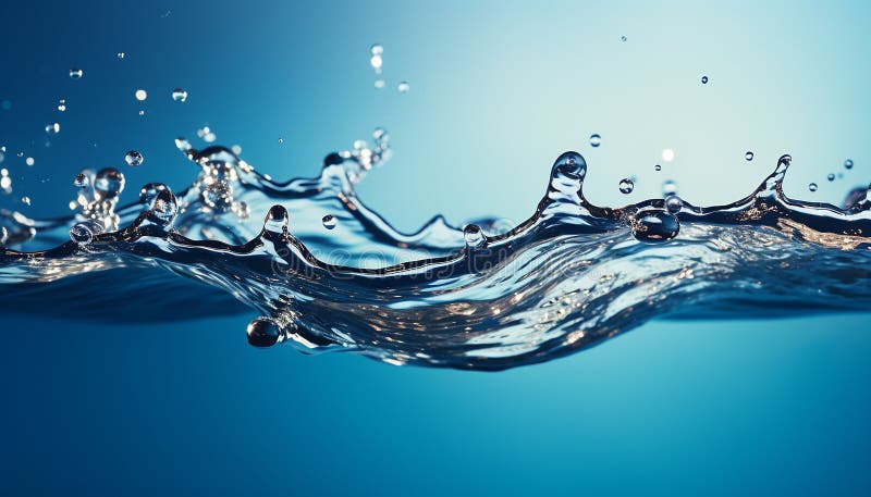 Clear Blue Wave in Nature, Liquid Motion Underwater, Abstract Beauty ...