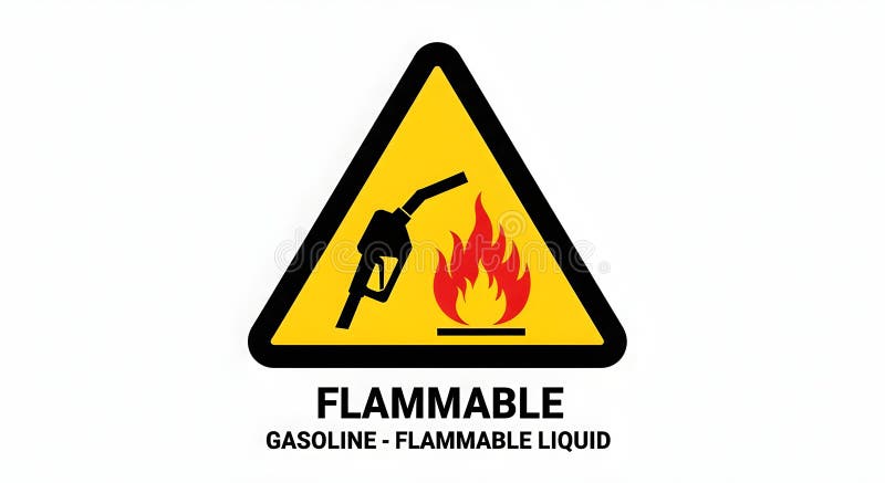 Flammable Gasoline Warning Sign Vector Illustration Stock Illustrations ...