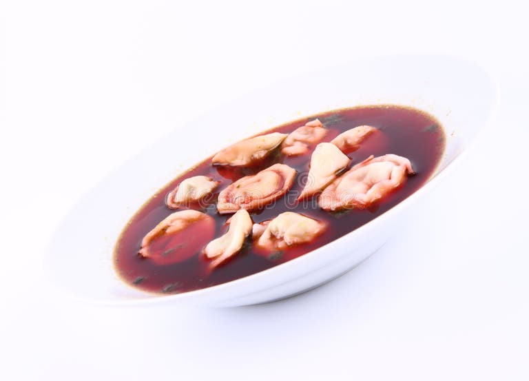 Clear Borscht with Dumplings Stock Image - Image of cuisine, borstch ...