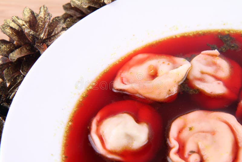 Clear Borscht with Dumplings Stock Photo - Image of mushroom, poland ...