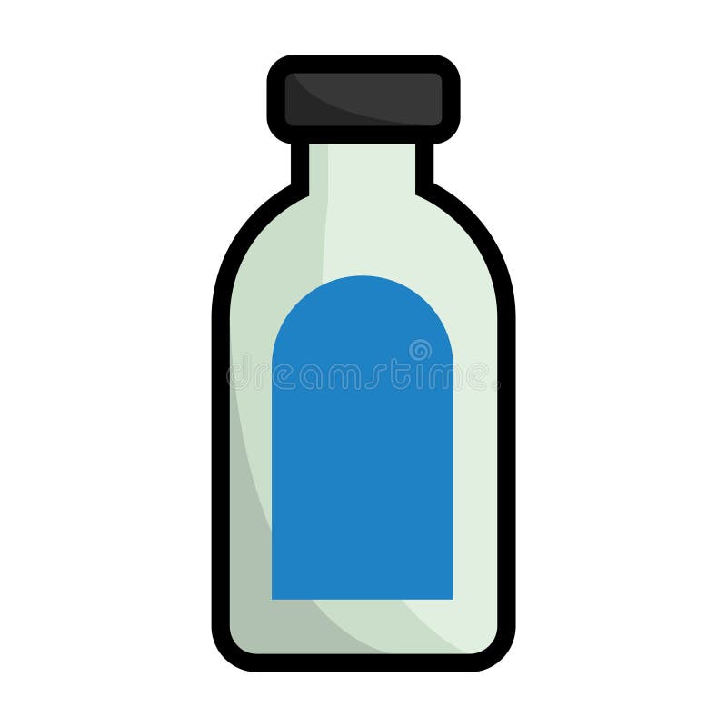 Clear Bottle with Blue Label. Vector Stock Illustration - Illustration ...