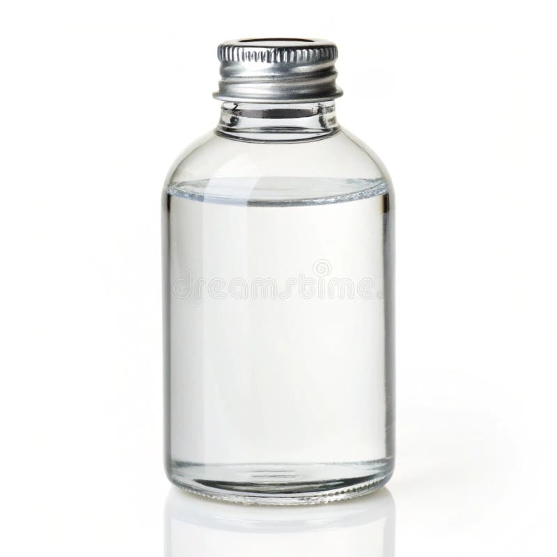 Clear Bottle with Silver Cap Stock Illustration - Illustration of glass ...