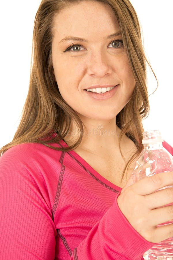 Clear Bottle of Water in Female Model S Hand Portrait Stock Photo ...