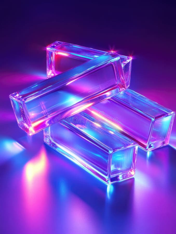 Clear Boxes on Table stock image. Image of generated - 377432167