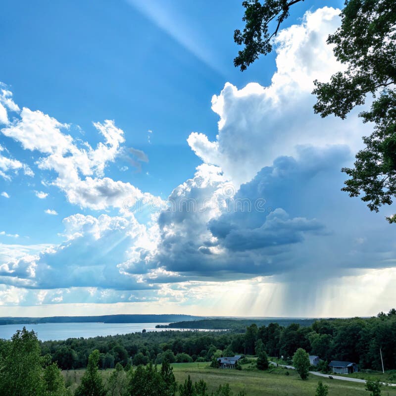 Clouds after Summer Storm stock illustration. Illustration of moody - 366607058
