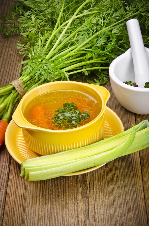 Clear broth stock photo. Image of carrot, cooking, market - 23487034