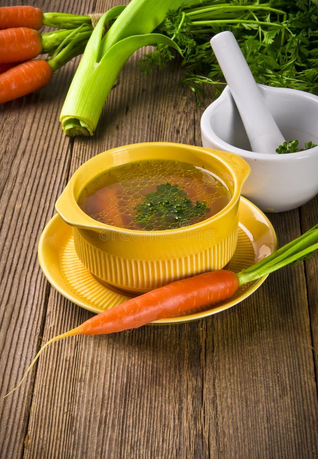 Clear broth stock image. Image of leaves, healthy, ingredient - 23487055