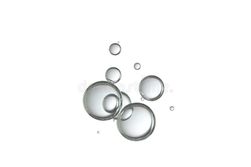 Clear Bubbles in Small Group, Over White Stock Photo - Image of ...