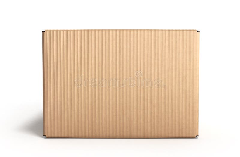Clear Cardboard Box 3d Render on White Background Stock Illustration ...