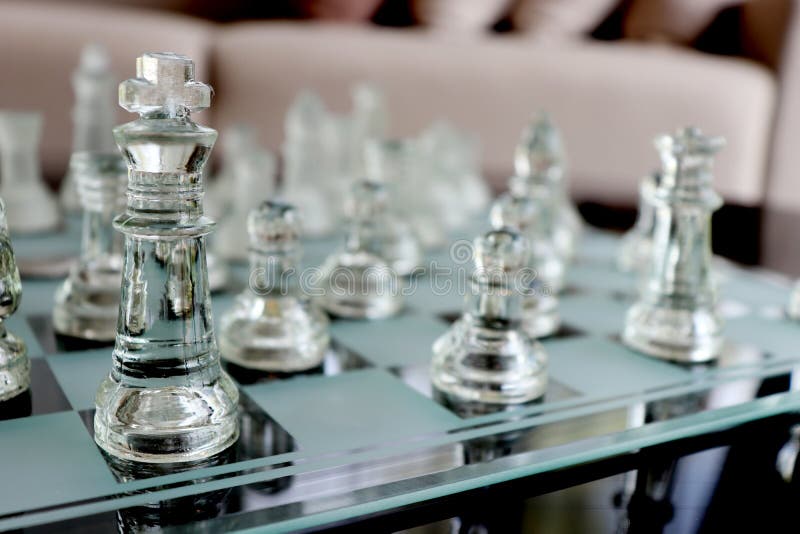Glass Chess Board Clear Frosted Pieces Stock Photos - Free & Royalty ...