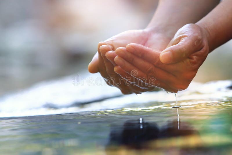Clear and Clean Water in Your Hand, World Water Day Background Stock ...