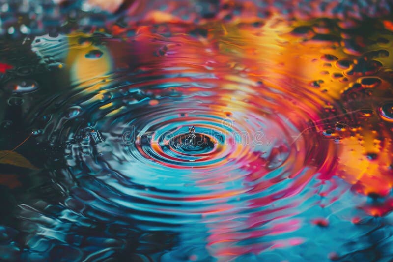 Clear Close Up of a Single Water Drop in a Pool. Suitable for Various ...