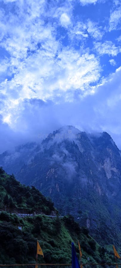 Clear Clouds in Mountain with Sun Space. Stock Photo - Image of morning ...