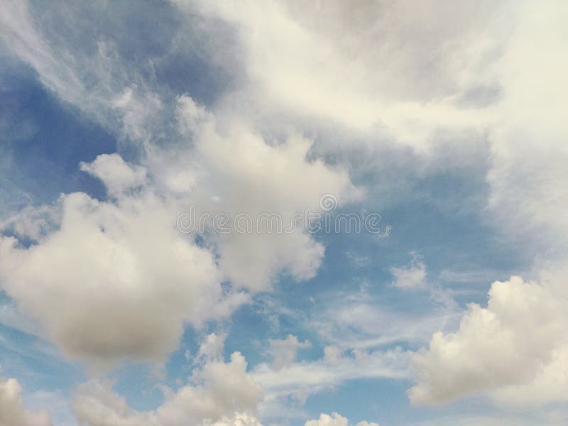 Clear Cloudy Skies that are Very Beautiful during the Day Stock Photo ...