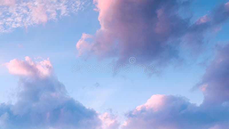 The Clear and Cloudy Sky Exposed To Light Becomes Very Beautiful. Stock ...