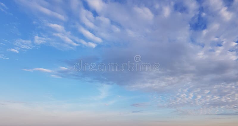 Clear Color Panoramic Sky with Clouds on a Sunny Day Stock Photo ...
