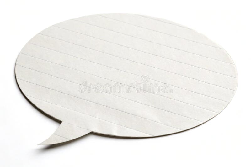 Clear Communication: Simple Paper Speech Bubble Isolated on White Stock ...