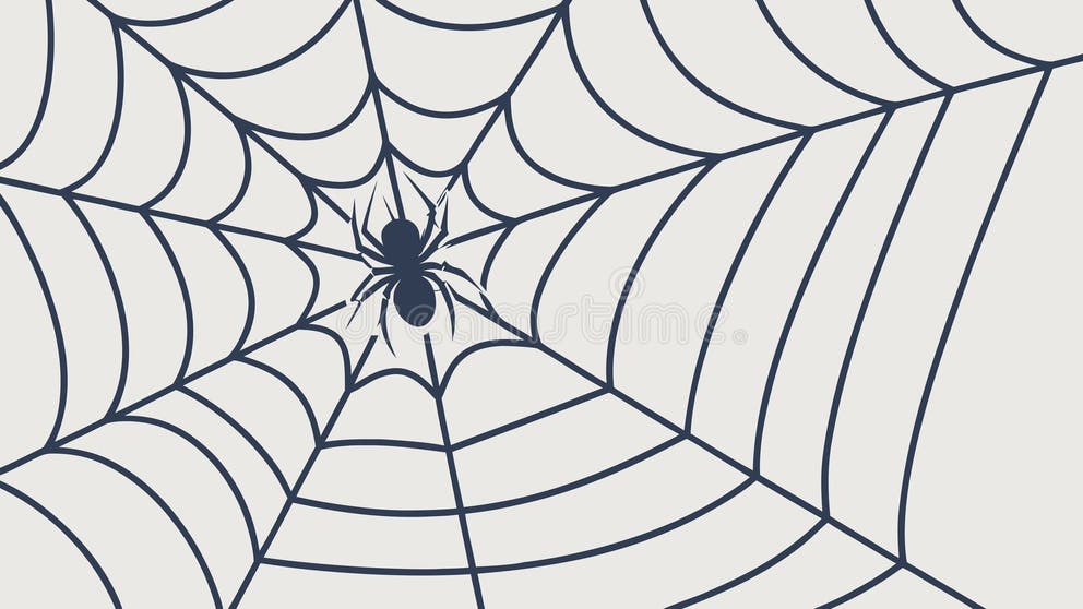 Classic Spiderweb with Spider, Minimalist Nature Design, Vector Design ...